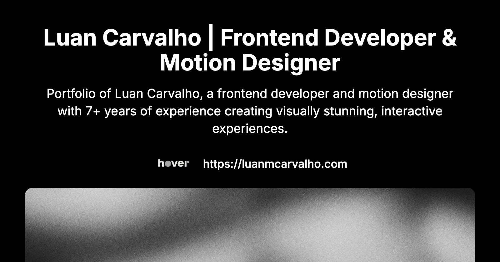 Luan Carvalho | Frontend Developer & Motion Designer